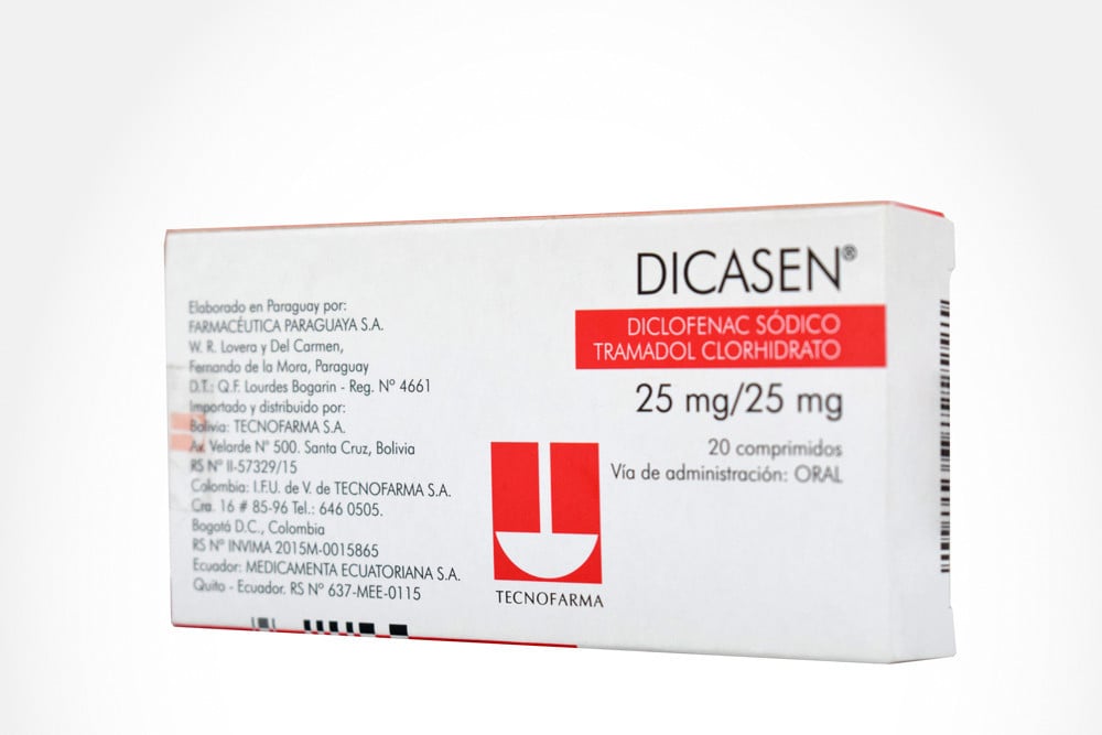 Dicasen 25 mg /25 mg Caja Con 20 Comprimidos -1268436 | Droguerías cafam