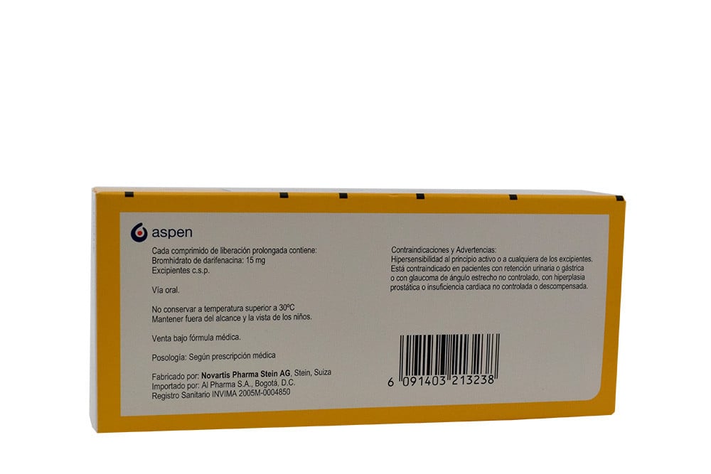 Enablex 15 mg Caja Con 28 Comprimidos-1118477 | Droguerías cafam