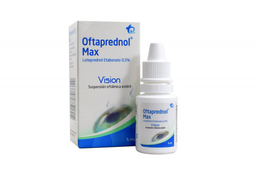 Oftaprednol Max Suspensión Oftálmica 0.5 % Caja Con Frasco Gotero Con 5 ...