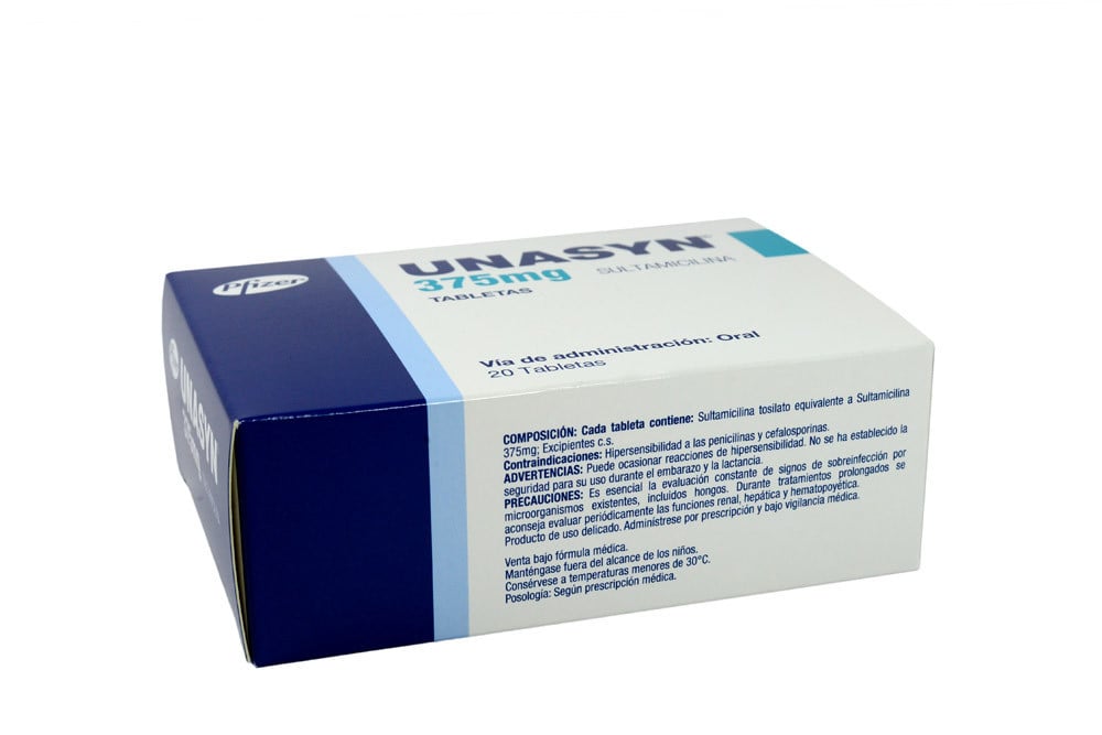 Unasyn 375 mg Caja Con 20 Tabletas-1254031 | Droguerías cafam