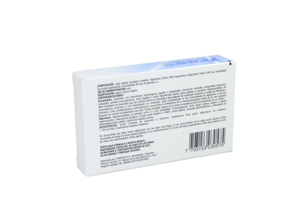 Trass 500 / 85 mg Caja x 4 Tabletas | Droguerías Cafam
