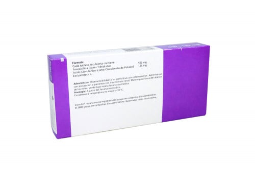 Clavulin 125-500 mg Caja Con 14 Tabletas Recubiertas-1222086 ...