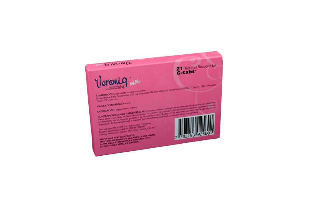 Veroniq Mini 3 / 0.02 mg Caja Con 21 Tabletas Recubiertas-1254359 ...