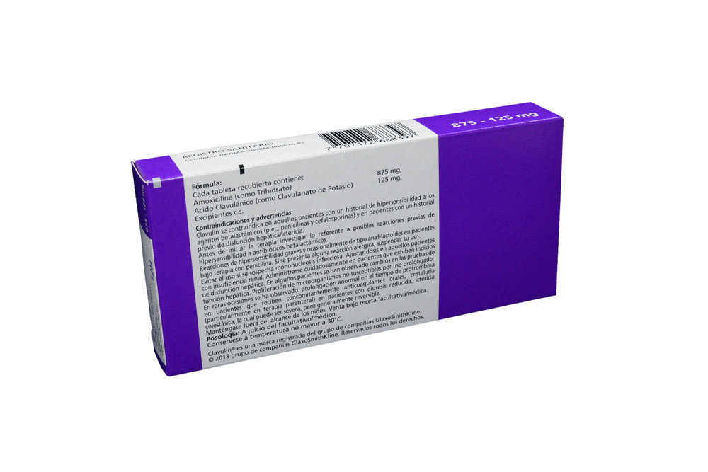 Clavulin 875 / 125 mg Caja x 14 Tabletas | Droguerías Cafam