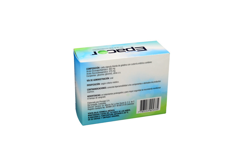 Epacor 465 / 375 mg Caja Con 30 Cápsulas Blandas de Gelatina-1252674 ...