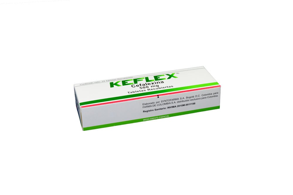 Keflex 500 mg caja x 24 tabletas recubiertas