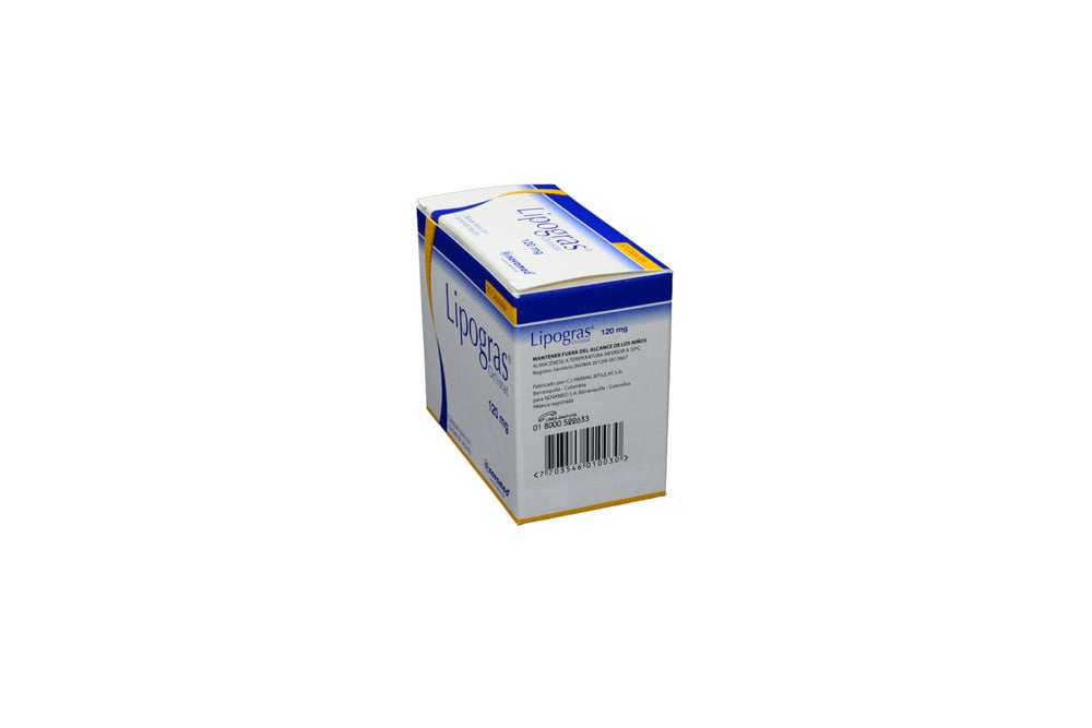 Lipogras 120 mg Caja x 30 Cápsulas | Droguerías Cafam