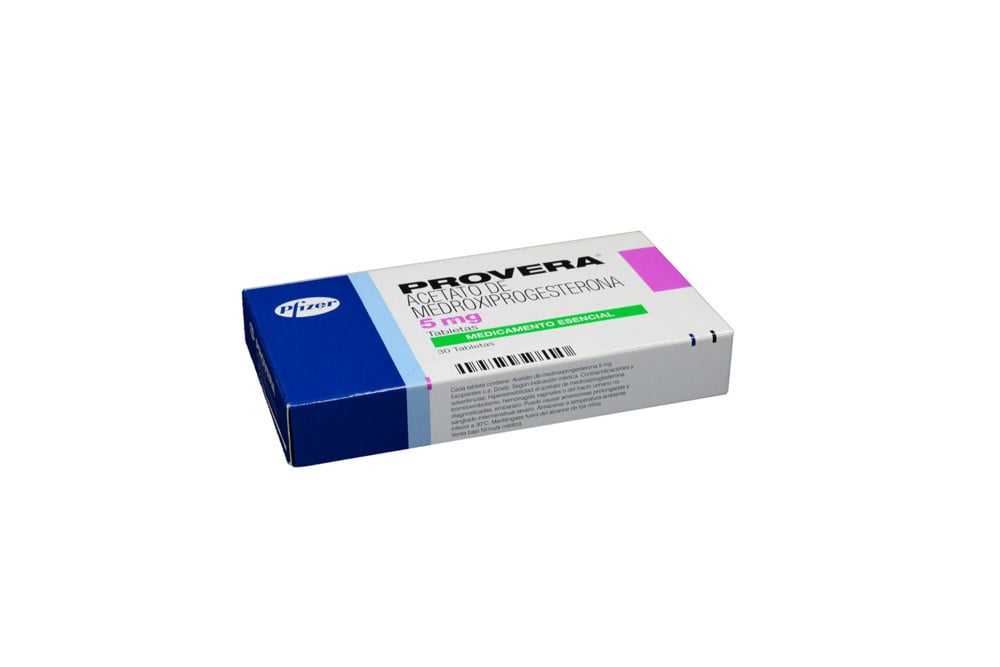 Provera 5 mg Caja Con 30 Tabletas-23615 | Droguerías cafam