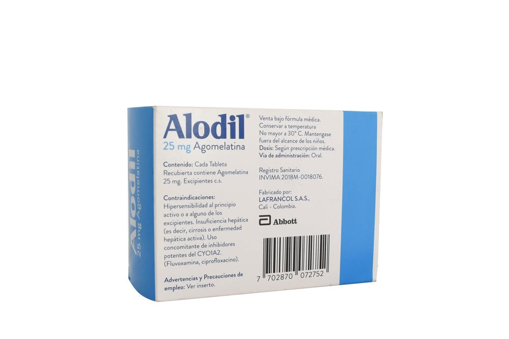 Alodil 25 mg Caja Con 30 Tabletas Recubiertas-1271515 | Droguerías cafam