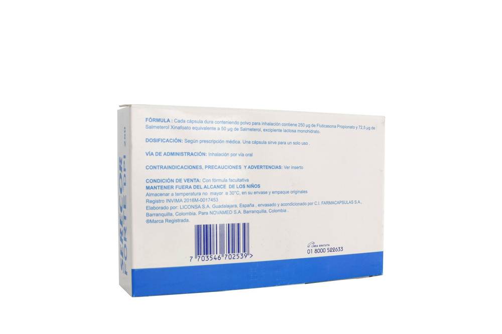 Serecor Forte DPI 250 Caja Con 30 Cápsulas Con Polvo Para Inhalación ...