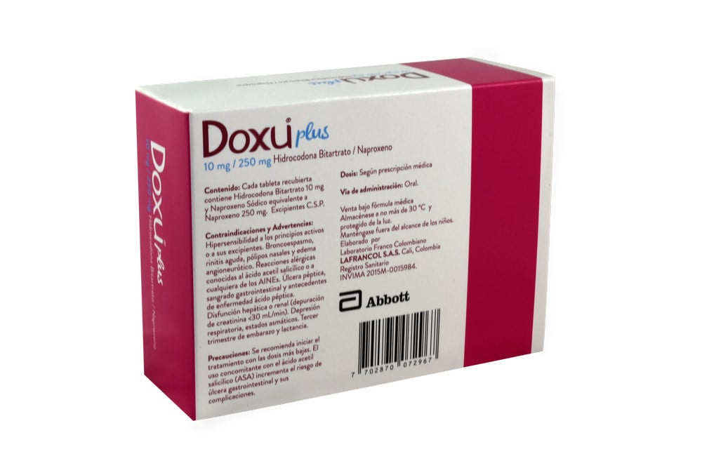 Doxu Plus 10 / 250 mg Caja Con 20 Tabletas Recubiertas-1273136 ...