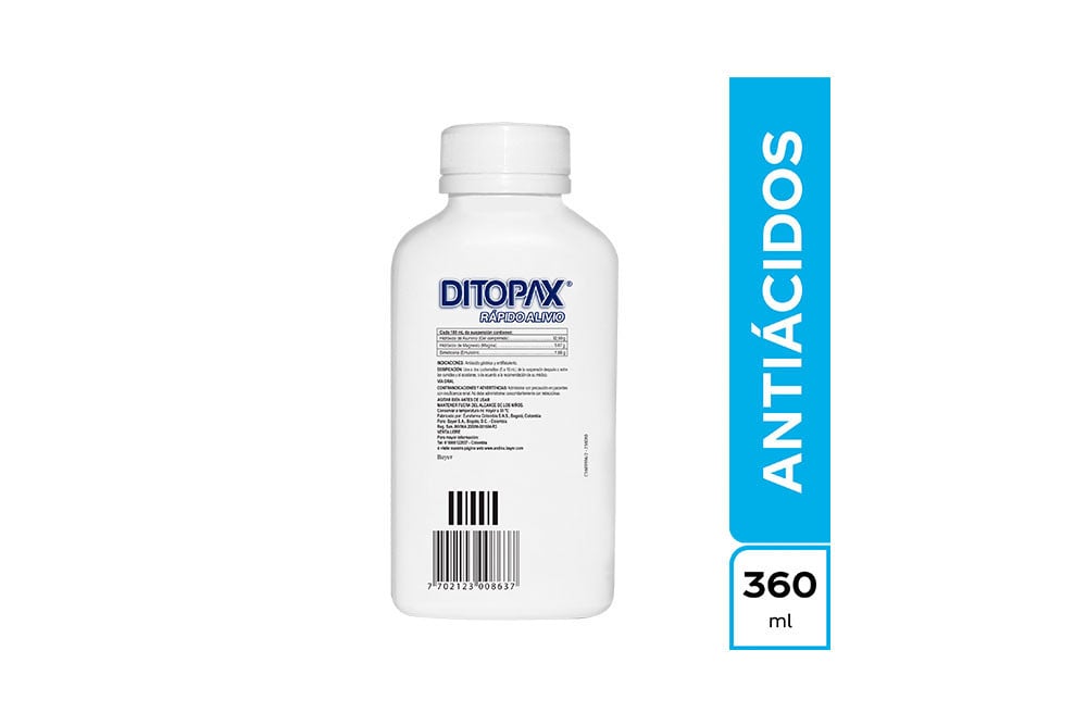 Ditopax Suspensión Frasco Con 360 mL - Sabor A Menta Vainilla-7346 ...