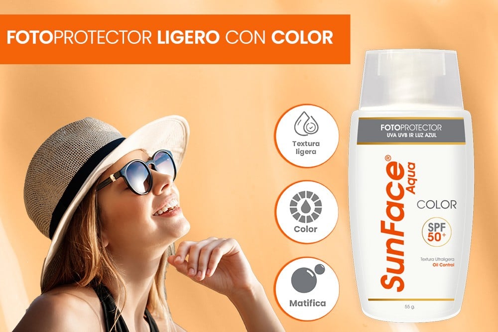 Protector Solar SUNFACE SPF 50 Aqua Color 55 mL-1290024 | Droguerías cafam