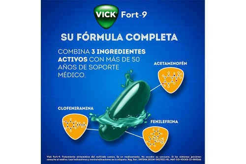 Vick Fort-9 caja x 12 cápsulas blandas | Droguerías Cafam
