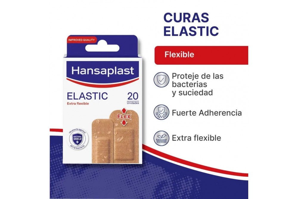 Curas Hansaplast Elastic 20 unds-1292399 | Droguerías cafam