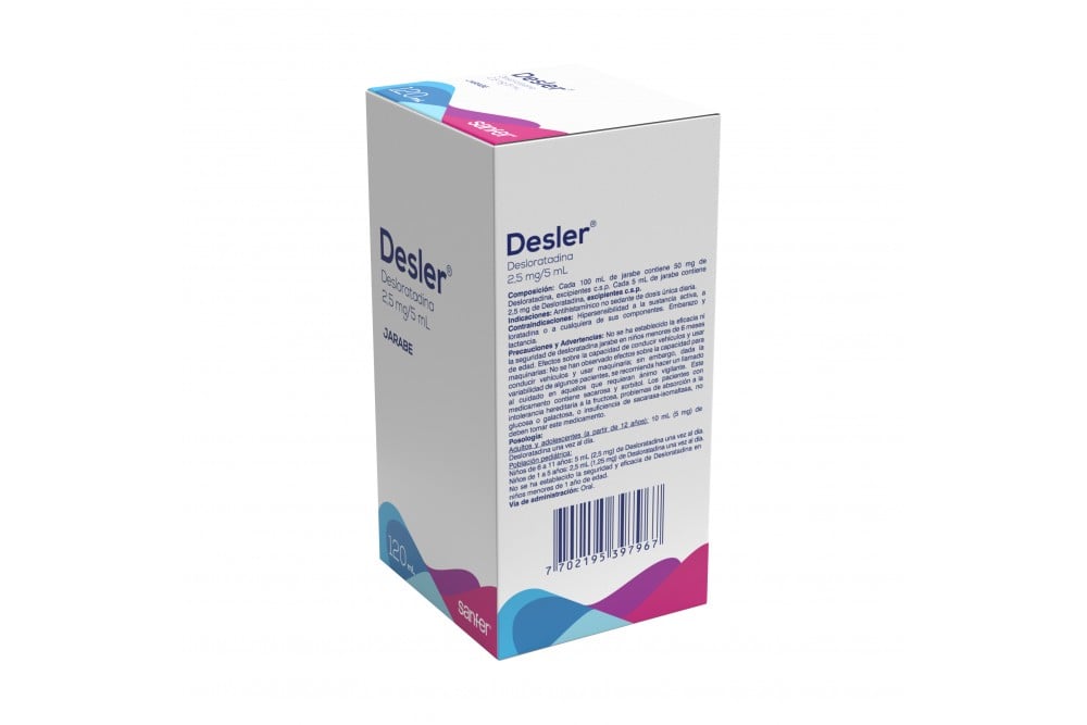 Jarabe Desler 2,5/ 5 mL Caja Con Frasco Con 120 mL-1256885 | Droguerías ...