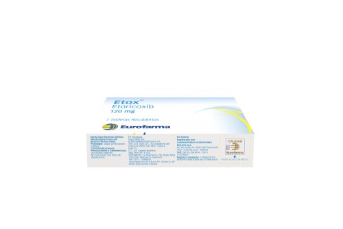 Etox 120 mg Caja Con 7 Tabletas Recubiertas-1273780 | Droguerías cafam