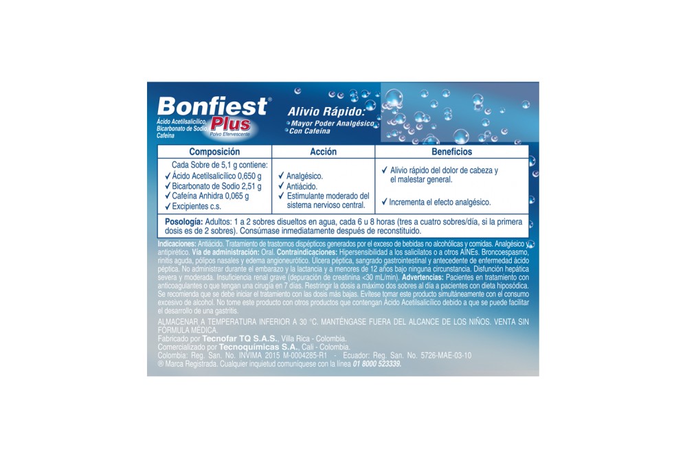 Bonfiest Plus Caja Con 8 Sobres | Droguerías Cafam