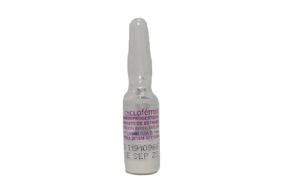 Cyclofémina 25/5 mg Caja Con Ampolleta Con 0.5 mL – Incluye Jeringa ...