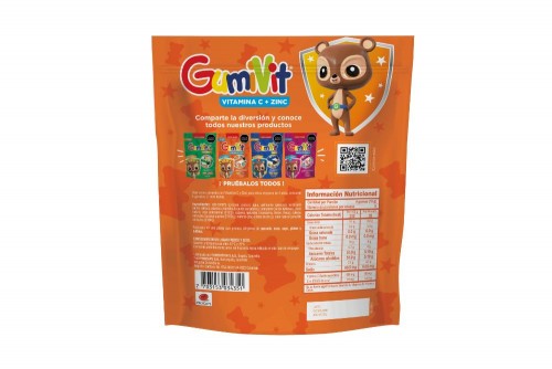 Gumivit Vitamina C + zinc bolsa x6 mini sobres-1272622 | Droguerías cafam