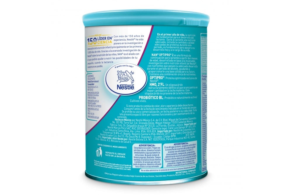 NAN PRO 2 Tarro Con 900 g - Fórmula Infantil-1094599 | Droguerías cafam