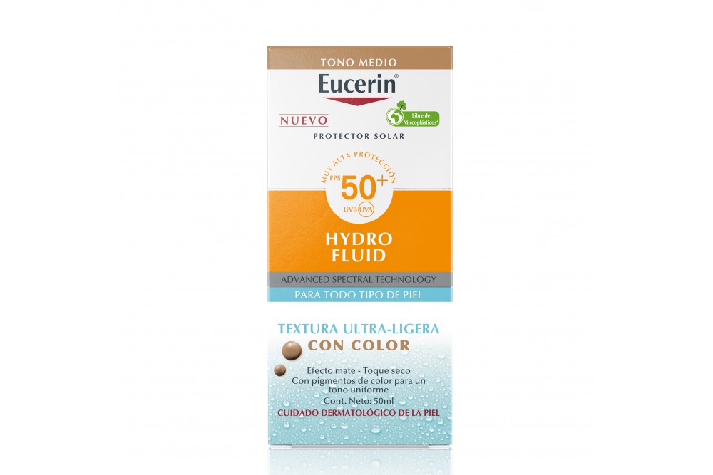 Protector Solar Eucerin Hydro Fluid Facial Fps 50 Tono Medio 50 Ml