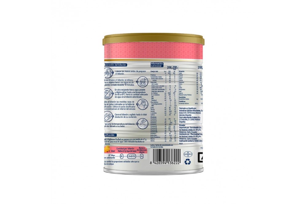 Formula De Continuacion Blemil 2 Optimum Protech 800 G